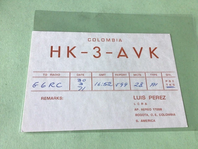 VINTAGE QSL RADIO communication card Colombia 1971 Ref 53058 £7.60 ...