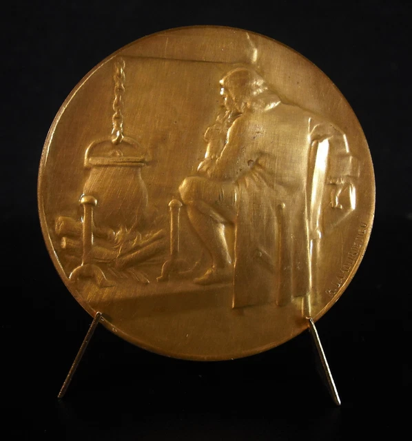 MÉDAILLE INVENTION MACHINE à vapeur Train 1981 sc R LAMOURDEDIEU chemin ...