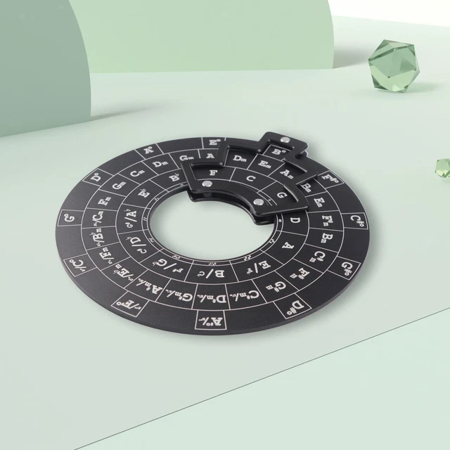 CIRCLE OF FIFTHS Chords Wheel Black Metal Chords Wheel for Bass Notes ...