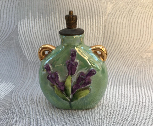 ANCIEN PETIT FLACON de parfum en céramique émaillée, barbotine, forme ...