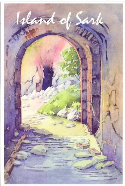 ISLAND OF SARK, Old Tunnel to Creux, Artist-Signed Topographical Art ...