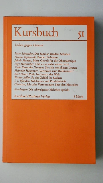 88226 MARKUS MICHEL und Karl Harald Wiesner KURSBUCH 51 EUR 9,58 ...