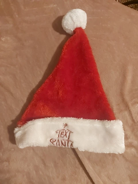 RED AND WHITE Christmas Novelty Text Santa Hat With Bobble £5.42 ...