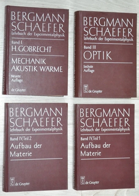 LEHRBUCH DER EXPERIMENTALPHYSIK Bergmann Schaefer 4 Bd. (vgl. Fotos ...
