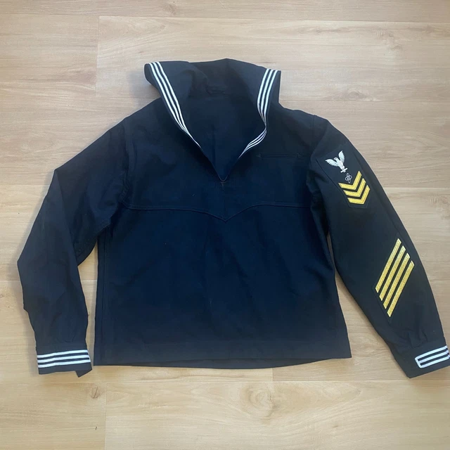 VINTAGE WW2 US Navy Men's Sailor's Dark Blue Wool Jumper Size 46R £36. ...