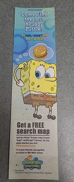 SPONGEBOB SQUAREPANTS LOST Krabby Patties Walmart 2003 Print Ad 2x11 £7 ...