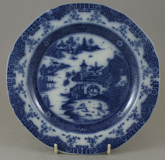 ANTIQUE POTTERY PEARLWARE Blue Transfer Turner Stag Pattern Plate 1810 ...