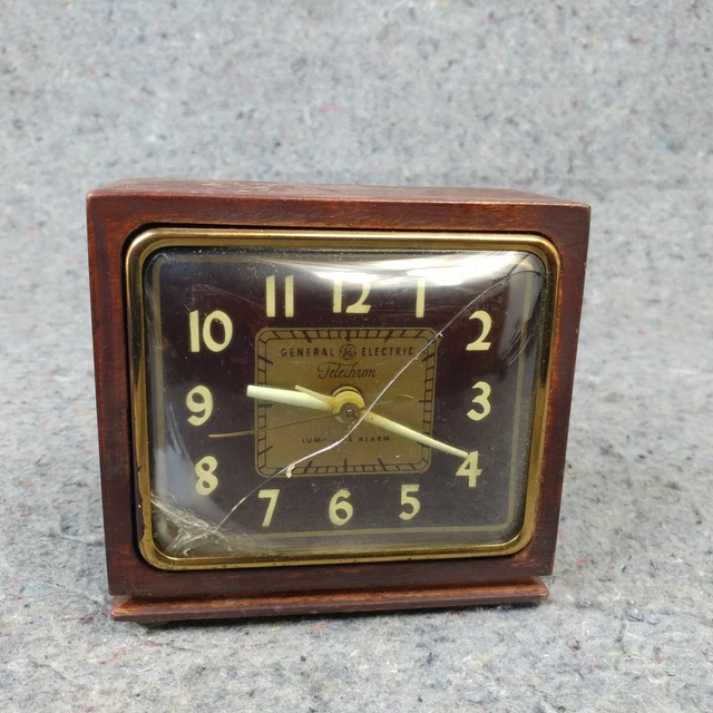 GENERAL ELECTRIC TELECHRON 7H228 Vintage Clock GE Wooden For REPAIR Or ...