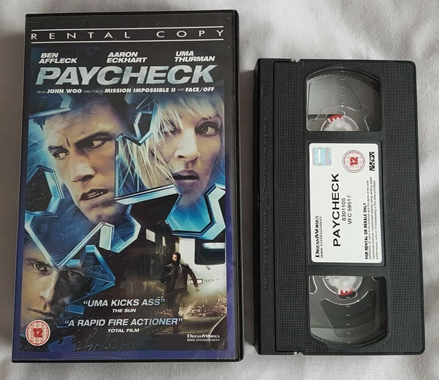 JOHN WOO'S PAYCHECK (VHS) BIG BOX - Michael C Hall + Aaron Eckhart + Ben Affleck £9.99 - PicClick UK