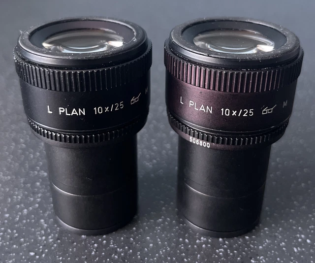 PAIR OF LEICA Plan 10X/25 Microscope Eyepieces Reticle ~ 1 Day Auction ...