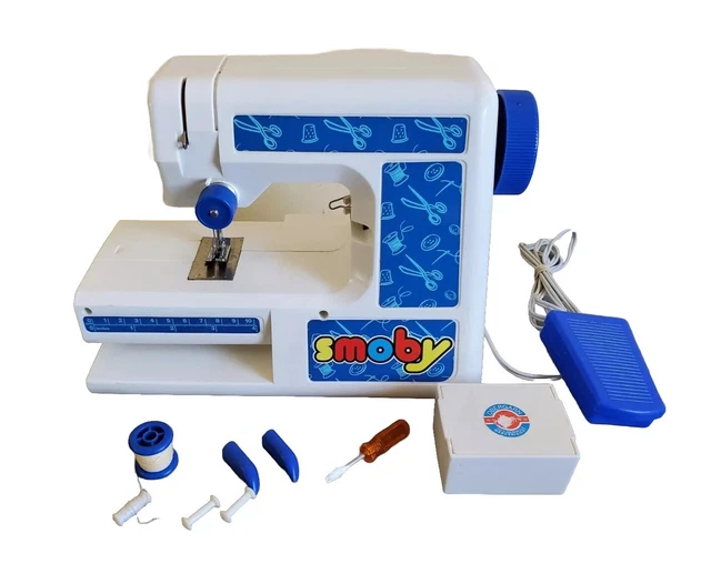 MACHINE A COUDRE avec pédale pour enfant Smoby Blanche et Bleu ...