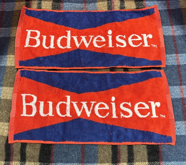 VINTAGE BRITISH PUB Bar Beer Towel - Budweiser X2 £12.50 - PicClick UK