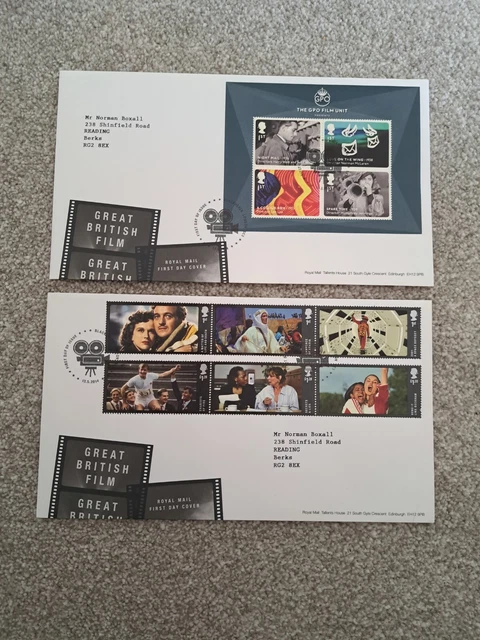 GBFIRST DAY COVERS "Great British Films" First Class Stamps, With ...