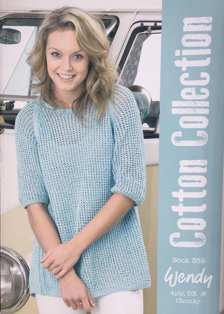 WENDY COTTON COLLECTION Knitting Crochet Pattern Book 14 Designs DK ...
