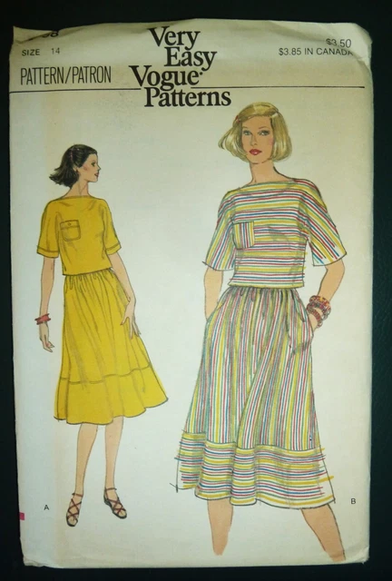 UNCUT VINTAGE 1970'S VOGUE SEWING PATTERN 9798 SKIRT & CROP TOP SET ...