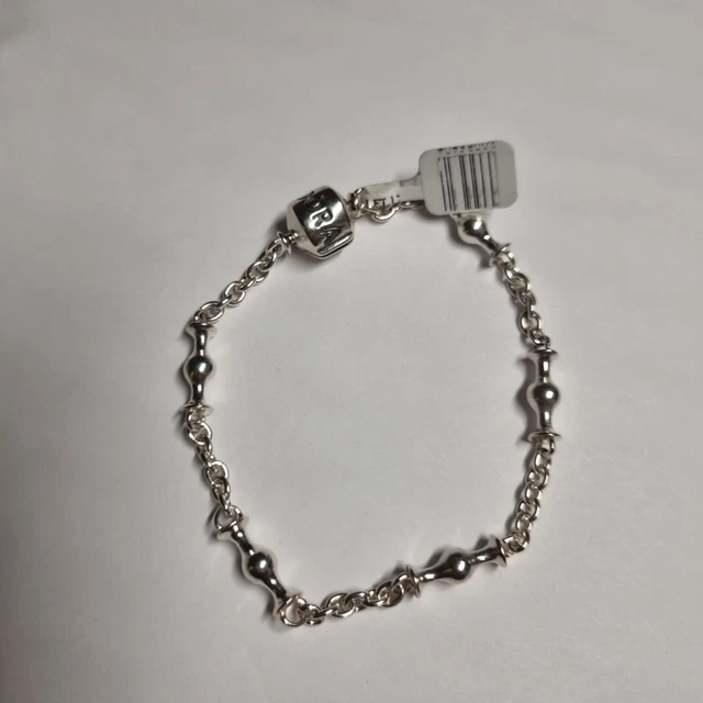 GENUINE PANDORA STERLING Silver 5 Clip Station Bracelet 591704 - 17 cm ...