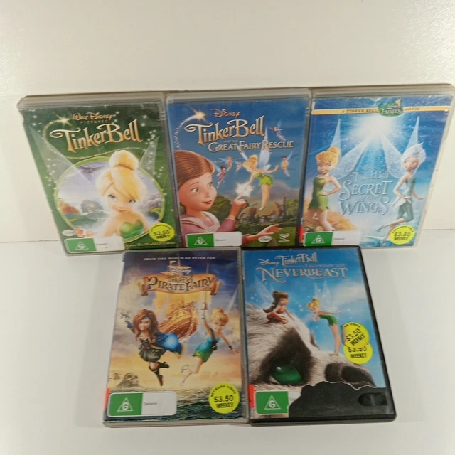 TINKER BELL DVD Ex Rental Bundle Lot Region 4 PAL Disney Fairies $25.00 ...