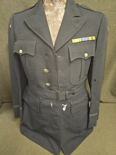 WWII USAAF OFFICER Uniform Jacket with Patch and Ribbon Bars SEE DESC £ ...