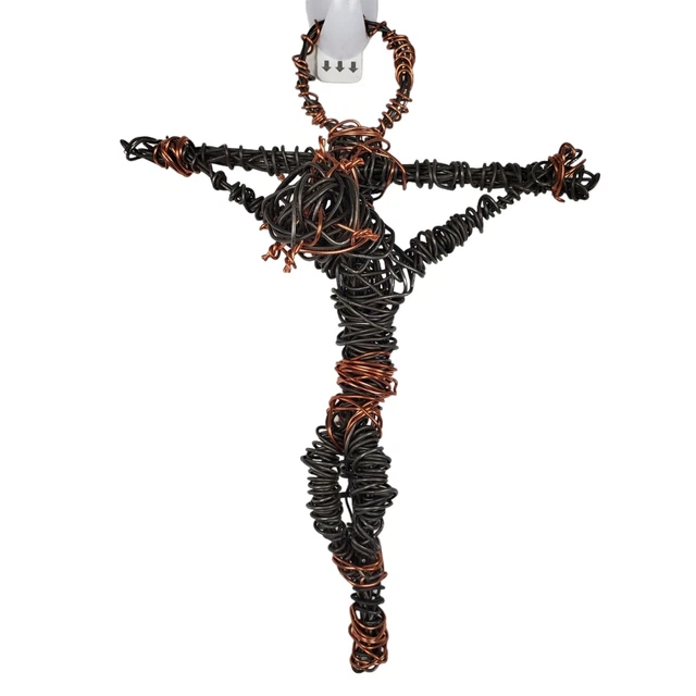 TWISTED WIRE METAL Jesus Christ Cross Crucifix Crucifixion Art ...