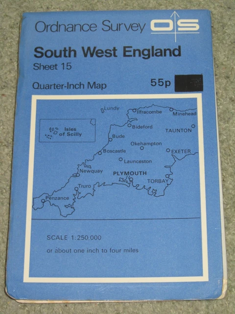 ORDNANCE SURVEY Fifth Series 1/4" map: sheet 15 South West England ...
