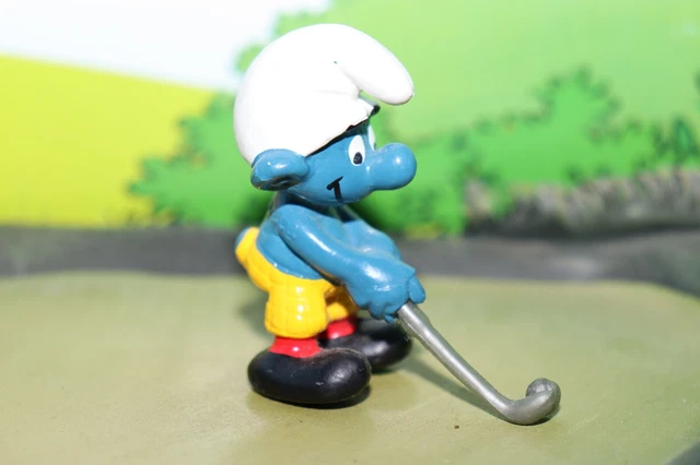 THE SMURFS GOLFER Smurf w/ Golf Club Sports 20460 Rare Vintage Display ...