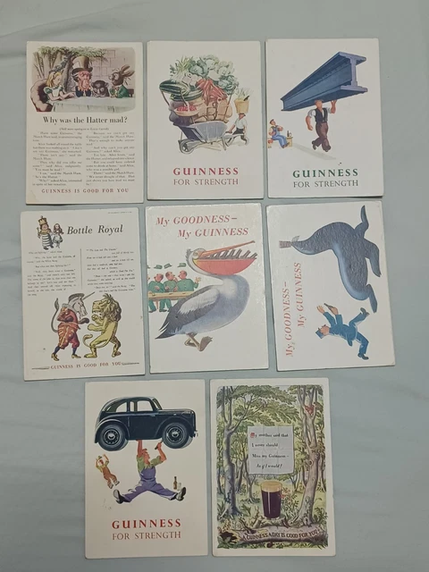 JOB LOT 8X Vintage Guinness 1960s Advertising Postcards Original ...