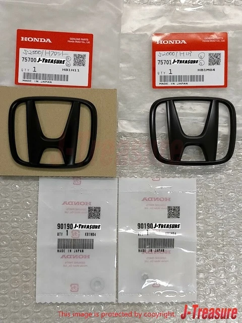 HONDA S2000 S2K AP1 AP2 Front & Rear Semi-Glossy Black "H" Emblem Badge ...