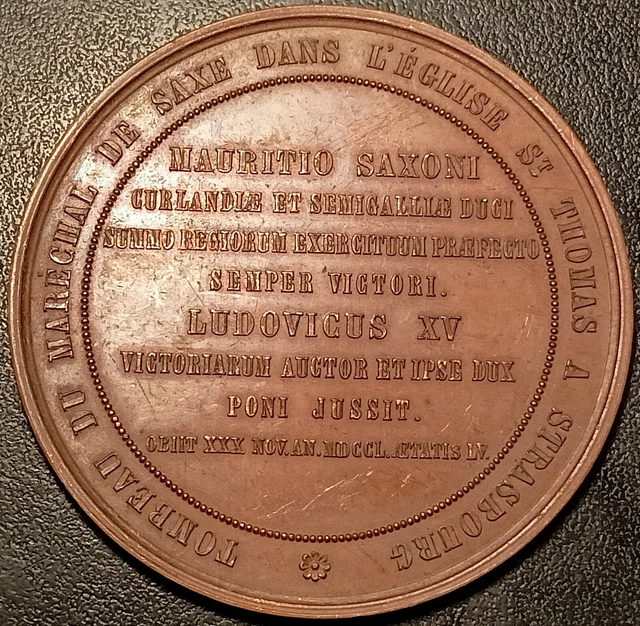MÉDAILLE LOUIS XV - tombeau du Maréchal de Saxe 1750 Strasbourg église St Thomas $107.43 ...