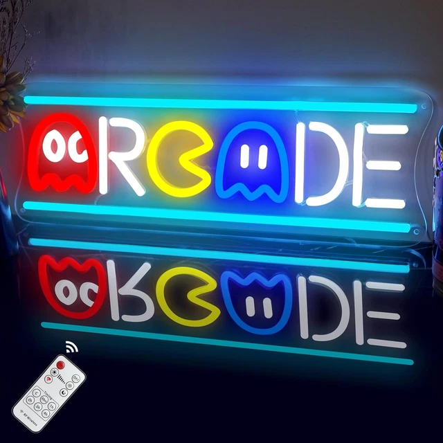 ARCADE NEON SIGN Retro Ghost Arcade Game LED Light Sign Dimmable ...