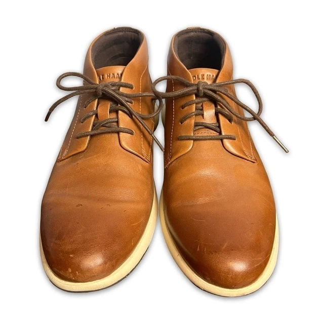 COLE HAAN MEN'S Grand+ Chukka Boot British Tan Leather Sz 10 £46.94 ...