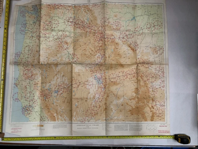 ORIGINAL WW2 US Air Force Restricted Map Chart of the USA - California ...