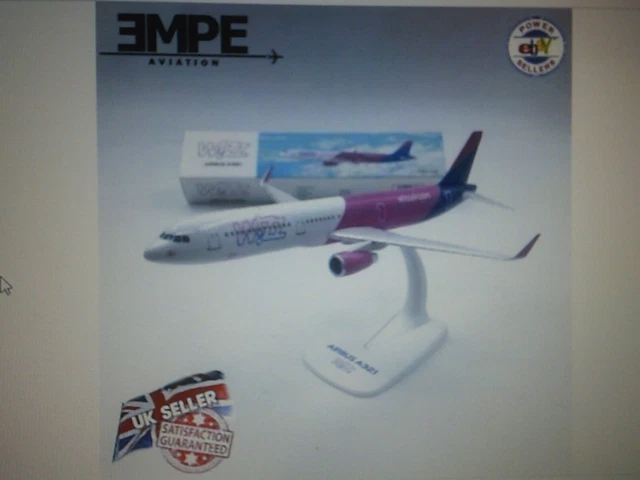 WIZZ AIR AIRBUS A321 Airplane 1:200 scale Plastic Snap fit Model plane ...