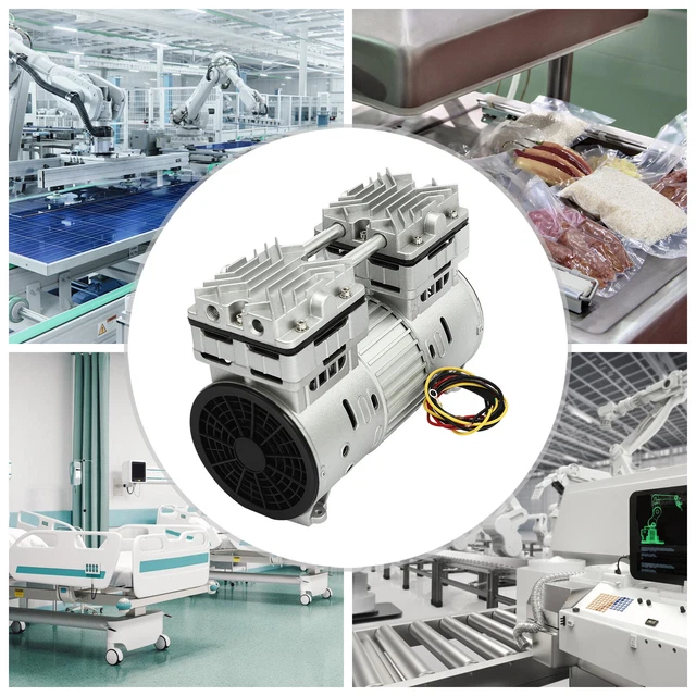 NEW 800W 8 Bar Oilless Piston Compressor Pump Double Cylinder High ...