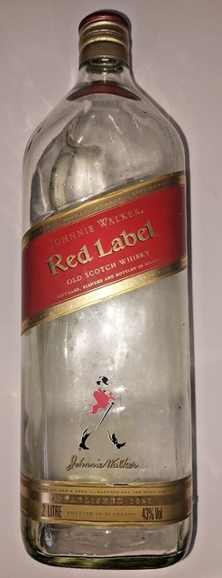 EMPTY WHISKY GLASS Bottle Johnnie Walker Red Label Blended Scotch ...