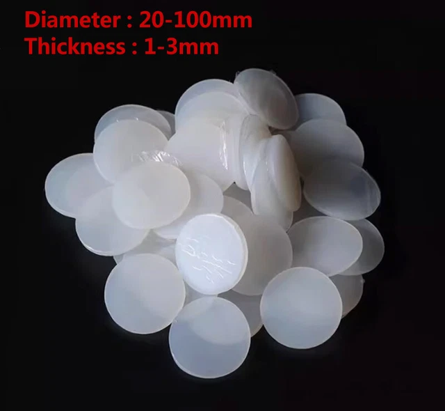 THICK 1/2/3MM WHITE Round Silicone Rubber Sheet Seal Gasket Diameter ...