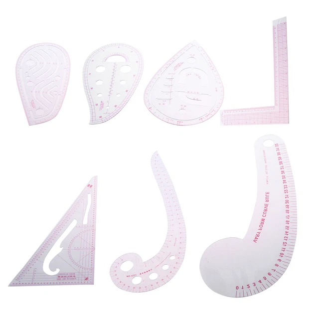 7 FRENCH CURVE Ruler Sewing Pattern Grading Rulers French Curve Metric ...