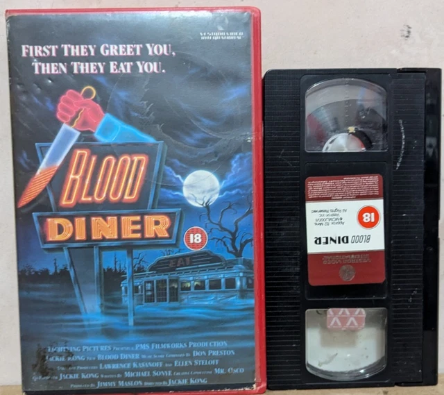 BLOOD DINER 1989 VHS Vestron Video Tape PAL UK Big Box EX Rental tested ...