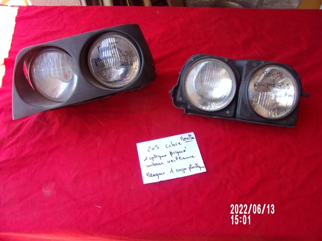 PEUGEOT 205 DOUBLES optiques phares morette EUR 200,00 - PicClick FR