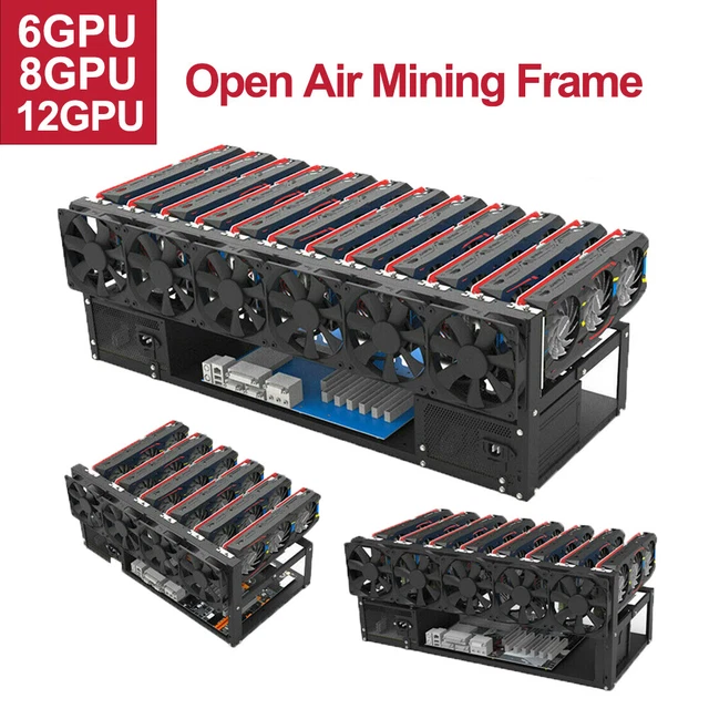 6/8/12 GPU MINERS Open Air Mining Rig Computer Frame Fast $31.81 - PicClick