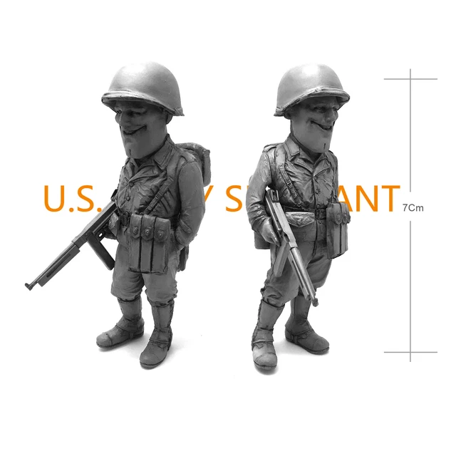 70MM WW2 US Soldier Officer Rifle Resin Figure Model Kit Unassembled ...