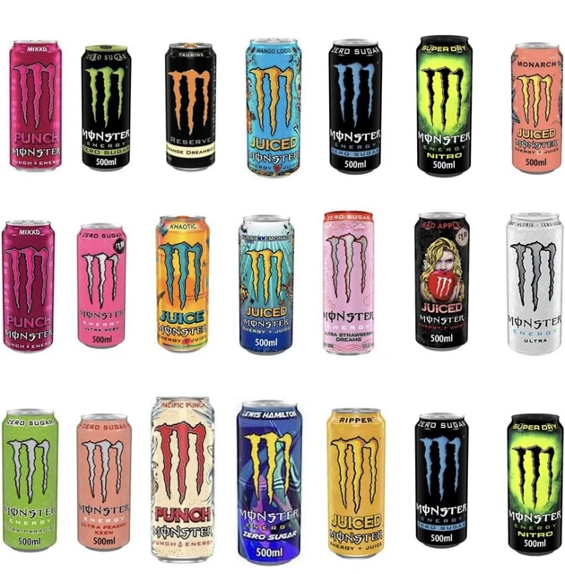 MONSTER ENERGY DRINK 500ml Ultra, Original, Zero Sugar Pack of 12 £21. ...