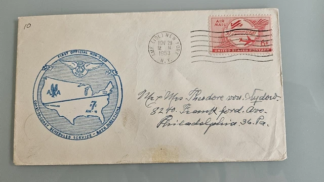 1953 US FIRST Flight Cover American Airlines New York à Los Angeles EUR ...