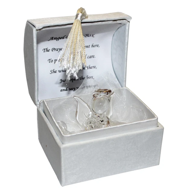 VERRE ANGE PRIÈRE Memorial Ornement En Poitrine Avec Verset EUR 18,07 ...