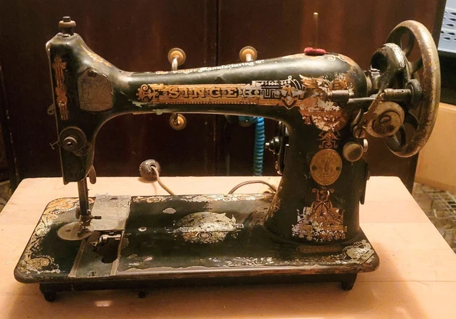 EARLY 1900S ANTIQUE Singer Sewing Machine Sphinx Model w/ Motor And ...