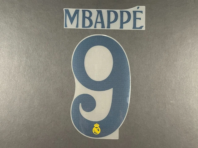 2024 2025 REAL Madrid Mbappe 9 Official Avery Dennison Away Player Size ...
