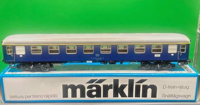 MARKLIN HO 4053 3-RAIL EXPRESS COACH 1st CLASS type Aum.202 OF THE DB ...