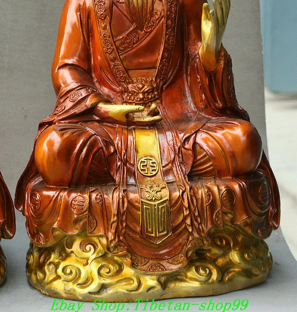 24&OLD CHINA PURE Bronze Taoism Daode Yuanshi Tianzun Taishang Laojun ...