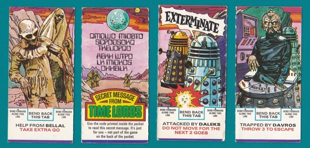 DR. DOCTOR WHO 4er Set Weetabix 1977 freistehende Karten inkl. DAVROS ...