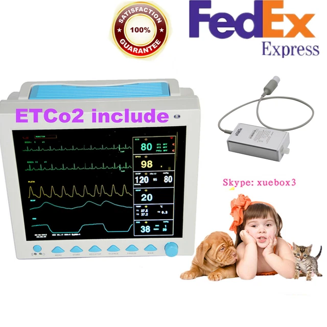 VETERINARY CO2 PATIENT Monitor VET Vital Signs ETCO2+NIBP SPO2 RESP ...