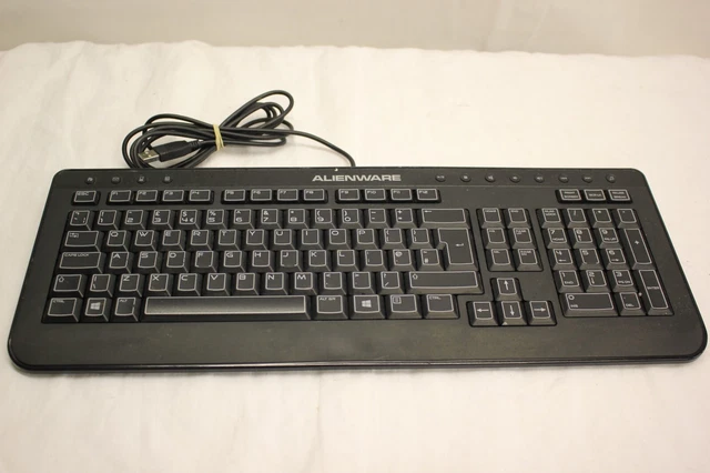 ALIENWARE SK-8165 104-KEY Full Size Usb Wired Slim Keyboard In Black £ ...